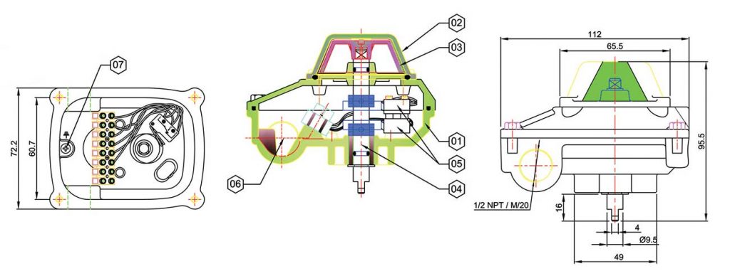 Limit switch box for valves, Weather Proof Limit Switch Box